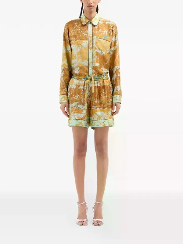 PIERRE-LOUIS MASCIA Floral-print Shorts - Brown