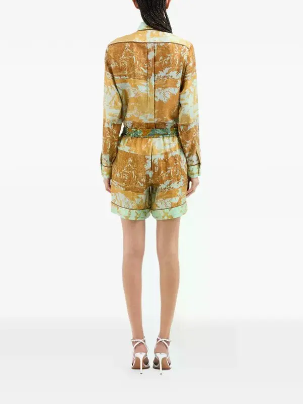 PIERRE-LOUIS MASCIA Floral-print Shorts - Brown