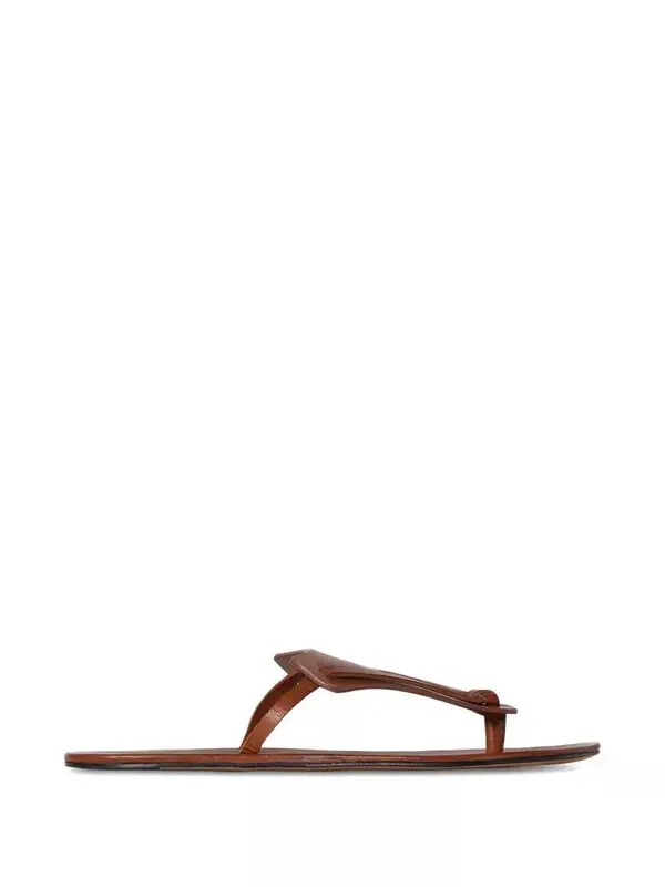 THE ROW Helena Knotted Flip Flops - Brown
