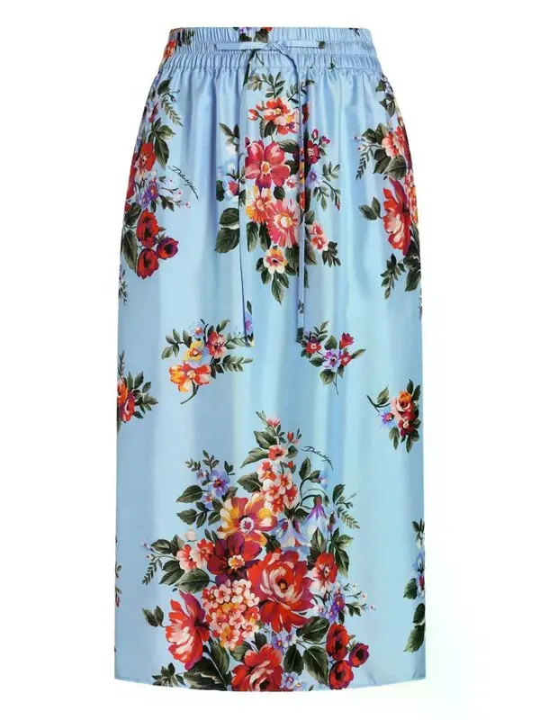 Dolce & Gabbana Floral-print Elasticated Midi Skirt
