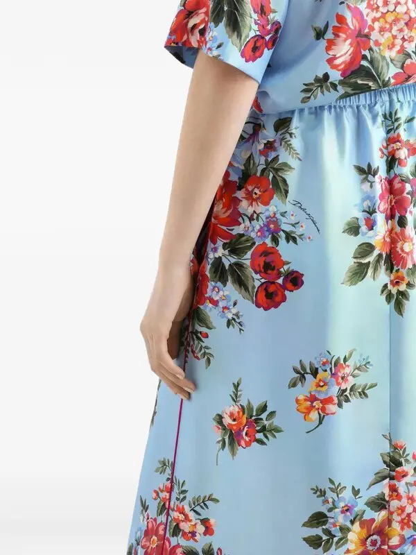 Dolce & Gabbana Floral-print Elasticated Midi Skirt
