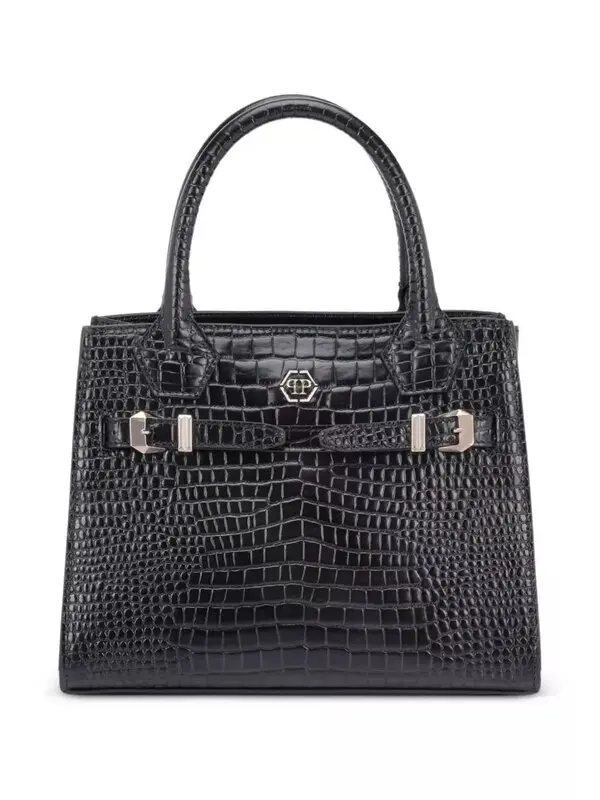 Philipp Plein Small Crocodile-effect Tote Bag - Black