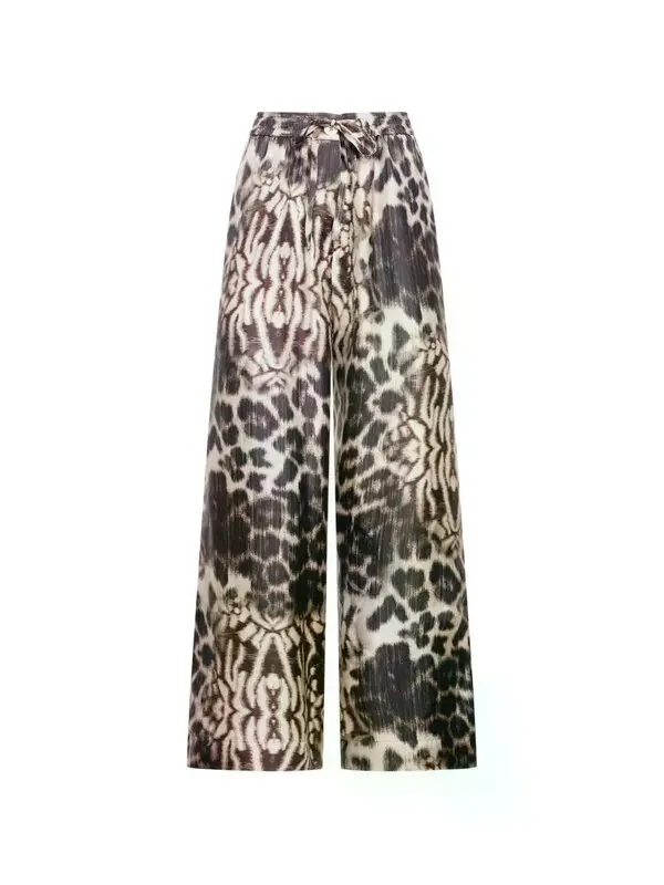 PIERRE-LOUIS MASCIA Aloe Leopard-print Palazzo Trousers