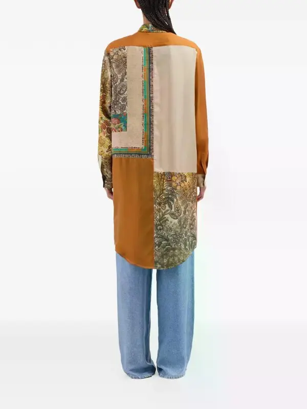 PIERRE-LOUIS MASCIA Patchwork Long-sleeve Shirt