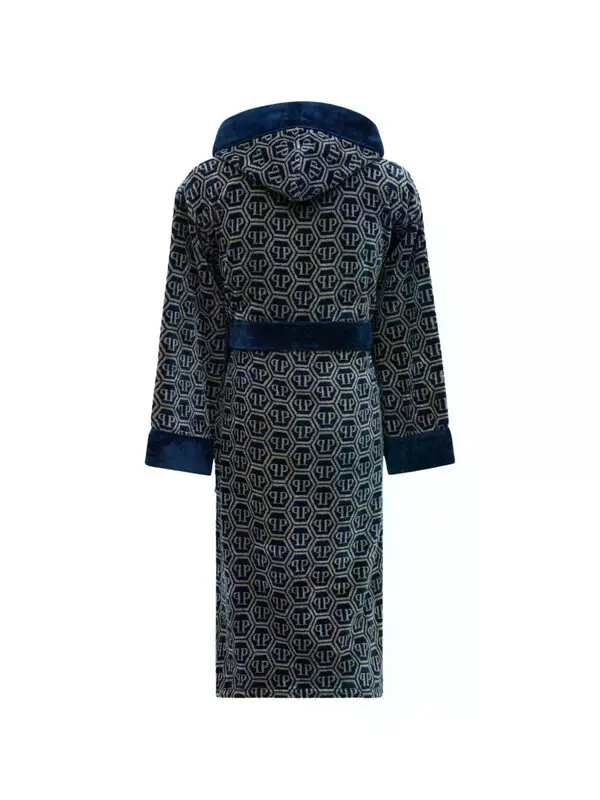 Philipp Plein Hooded Patterned Bath Robe