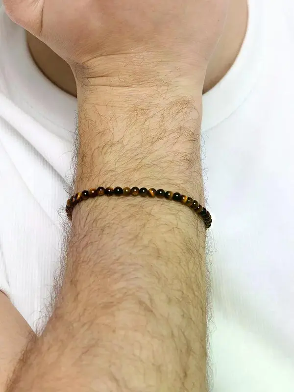 Mateo 4mm Tigers Eye Bracelet - Brown