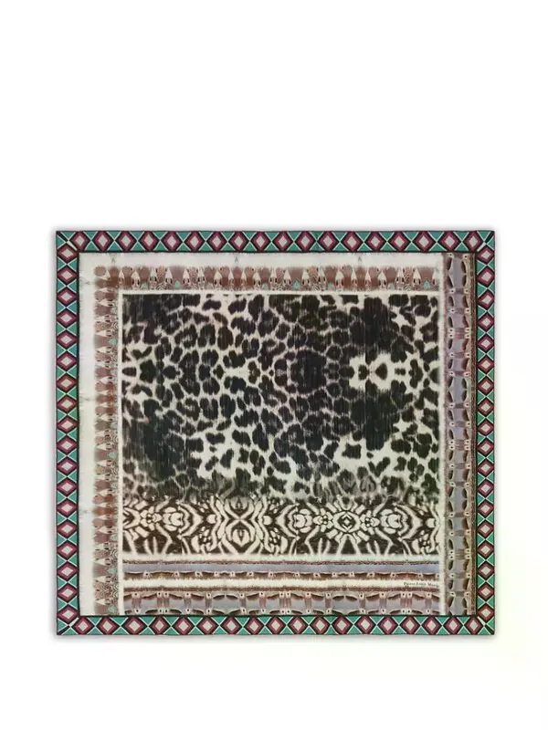 PIERRE-LOUIS MASCIA Aloeuw Leopard Geometric Silk Scarf - Neutrals
