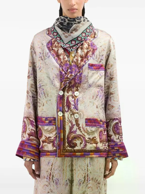 PIERRE-LOUIS MASCIA Aloeuw Leopard Geometric Silk Scarf - Neutrals