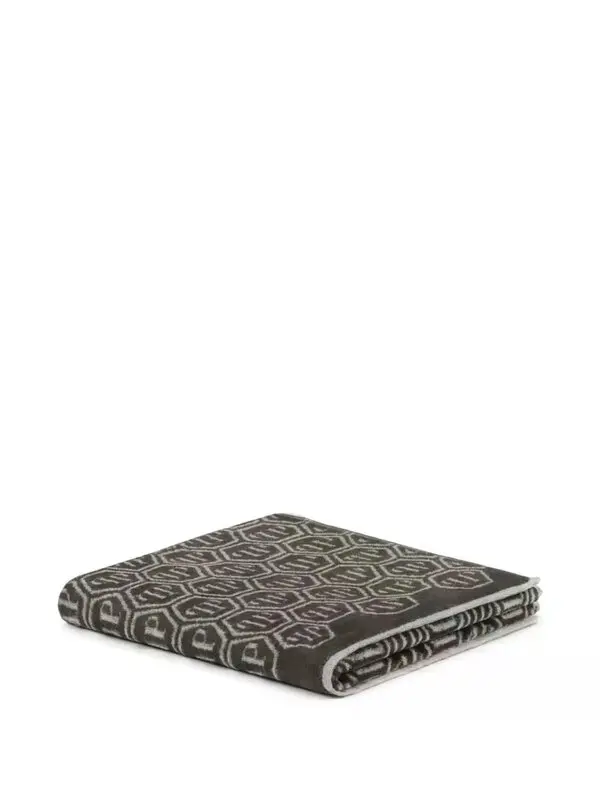 Philipp Plein Geometric-motif Bath Towel - Brown
