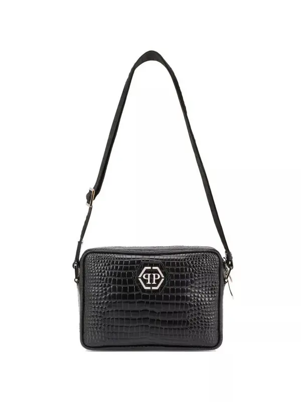 Philipp Plein Crocodile Print Laptop Bag - Black