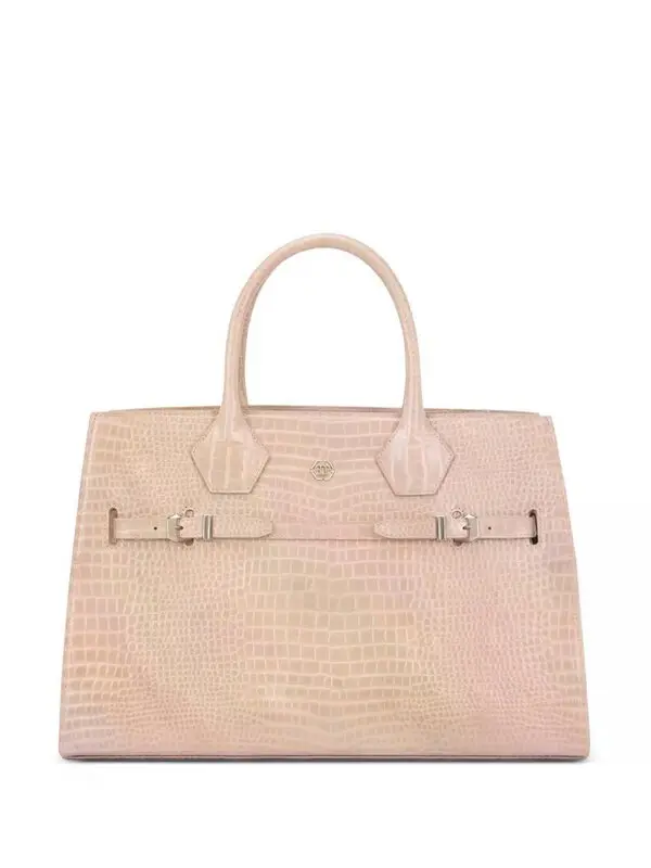 Philipp Plein Crocodile-effect Tote Bag - Neutrals