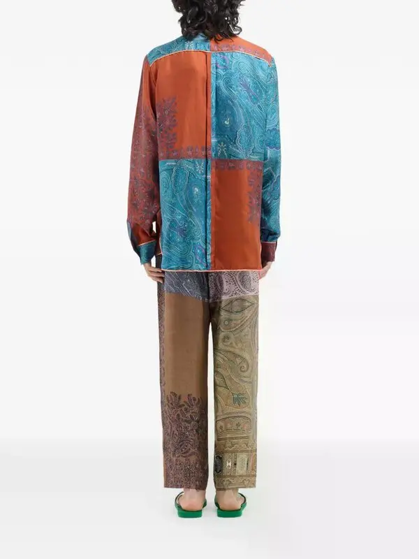 PIERRE-LOUIS MASCIA Aloe Patchwork Paisley Shirt