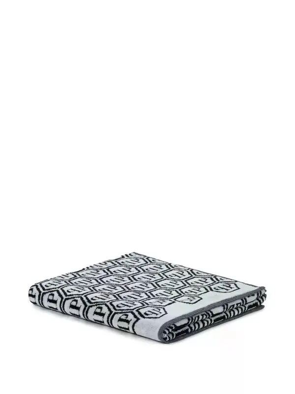 Philipp Plein Geometric-pattern Bath Towel - White