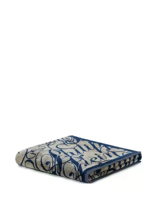 Philipp Plein Signature-pattern Bath Towel - Blue