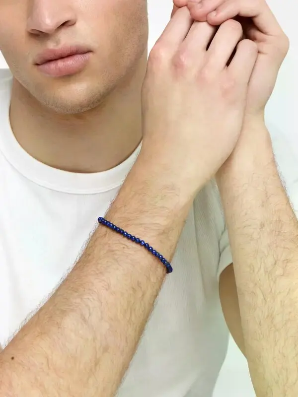 Mateo 4mm Lapis Bead Bracelet - Blue