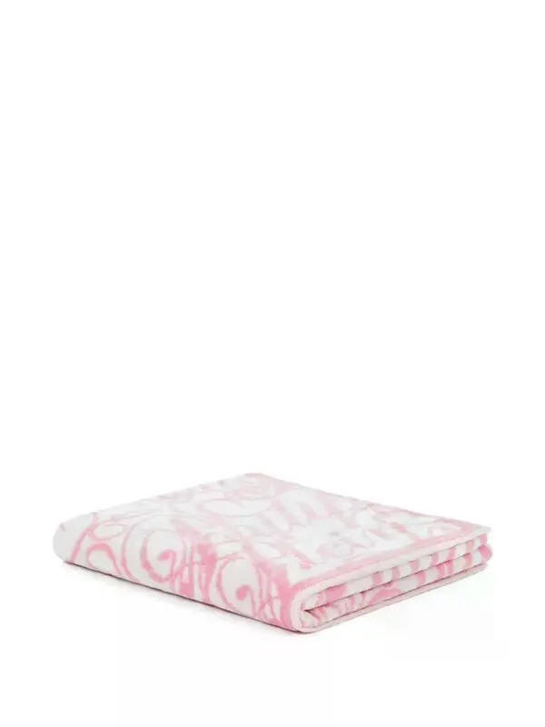 Philipp Plein Signature-pattern Bath Towel - Pink