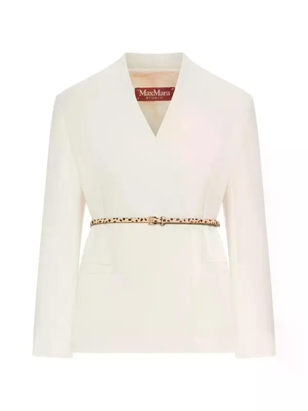 Max Mara Belted V-neck Jacket