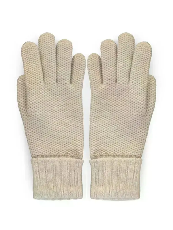 MOORER Ribbed-knit Gloves - Neutrals