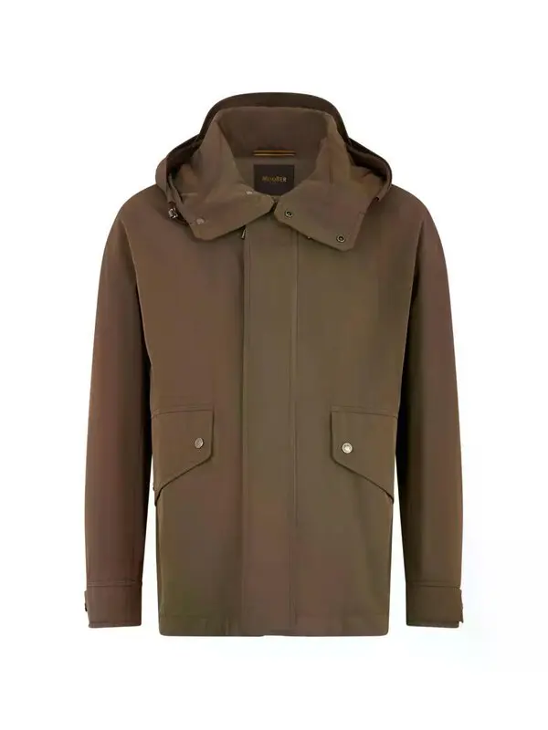 MOORER Hooded Jacket - Brown