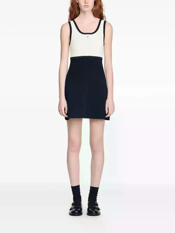 Sandro Two-tone Knit Mini Dress