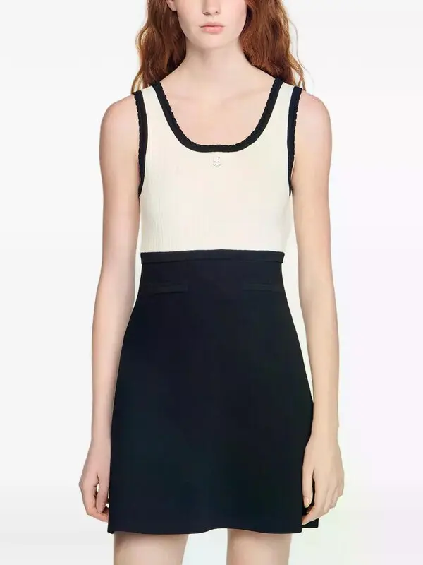 Sandro Two-tone Knit Mini Dress