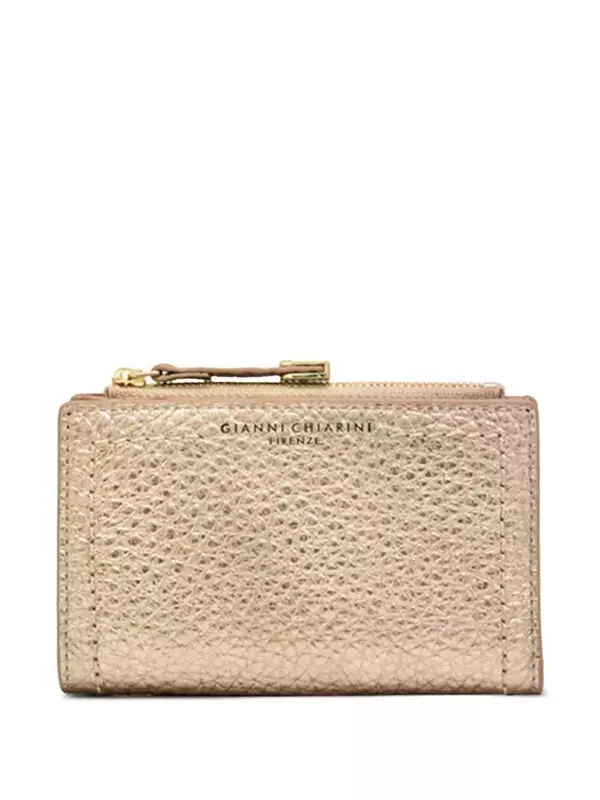 GIANNI CHIARINI Bubble Metallic Zip Wallet - Neutrals