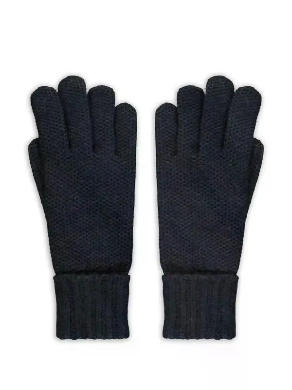 MOORER Ribbed-knit Gloves - Blue
