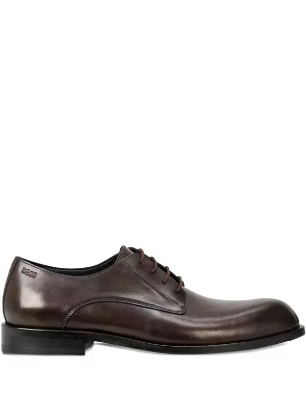 BOSS Leather Derby Shoes - Brown