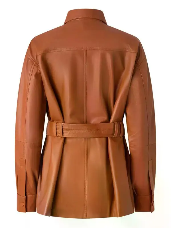 Pinko Belted Leather Jacket
