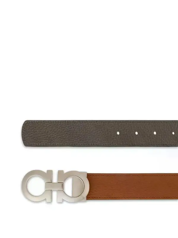 FERRAGAMO Reversible Gancini Belt - Brown