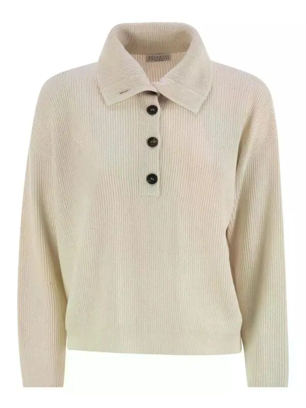 Brunello Cucinelli Buttoned Short-sleeve Polo Top