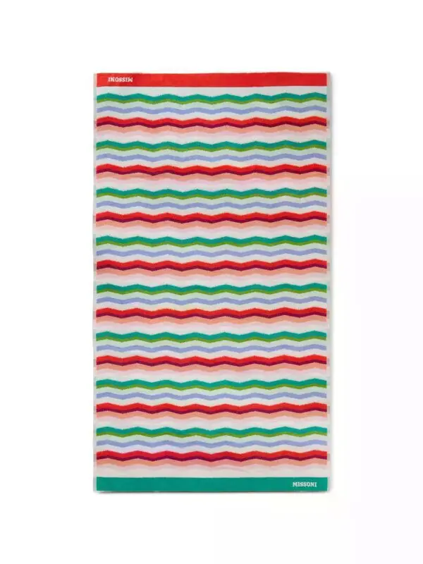 Missoni Chevron-pattern Cotton Beach Towel - White