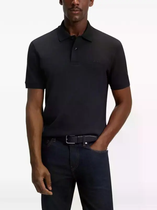 BOSS Pallas Polo Shirt In Cotton Piqué With Embroidered Logo - Blue