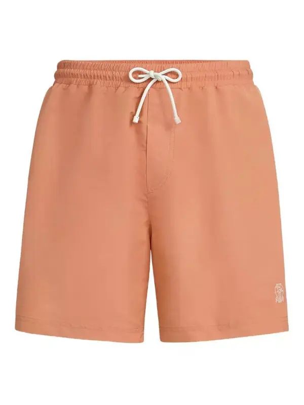 Brunello Cucinelli Drawstring-waist Swim Shorts - Orange