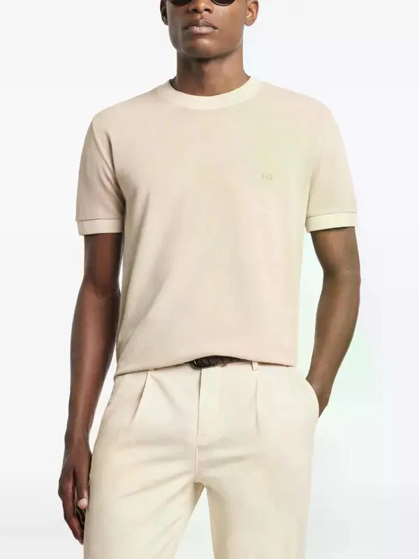 FAY Piquet Ribbed T-shirt
