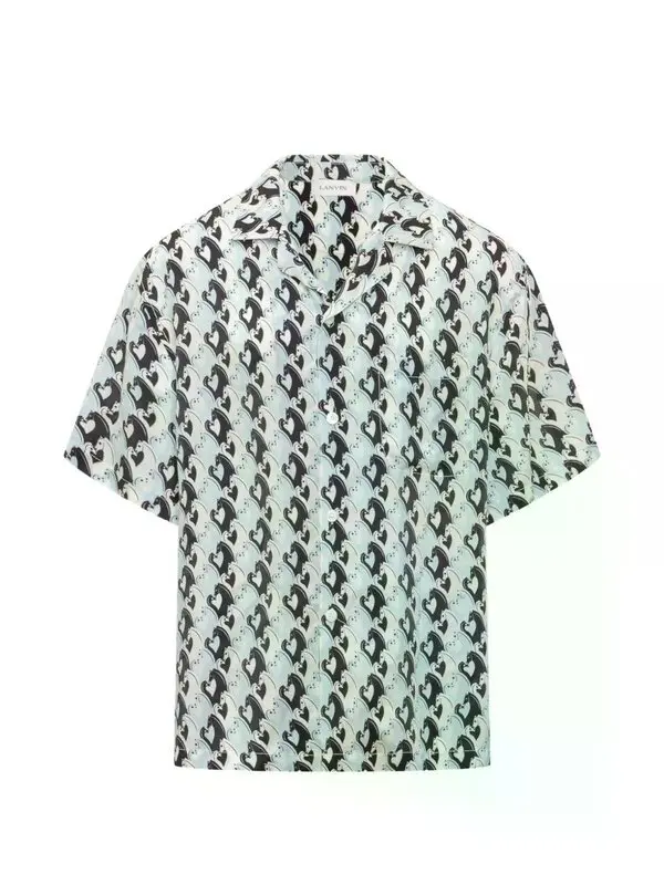 LANVIN Cuban Collar Patterned Shirt