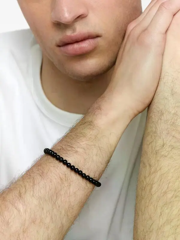 Mateo 4mm Onyx Beaded Bracelet - Black