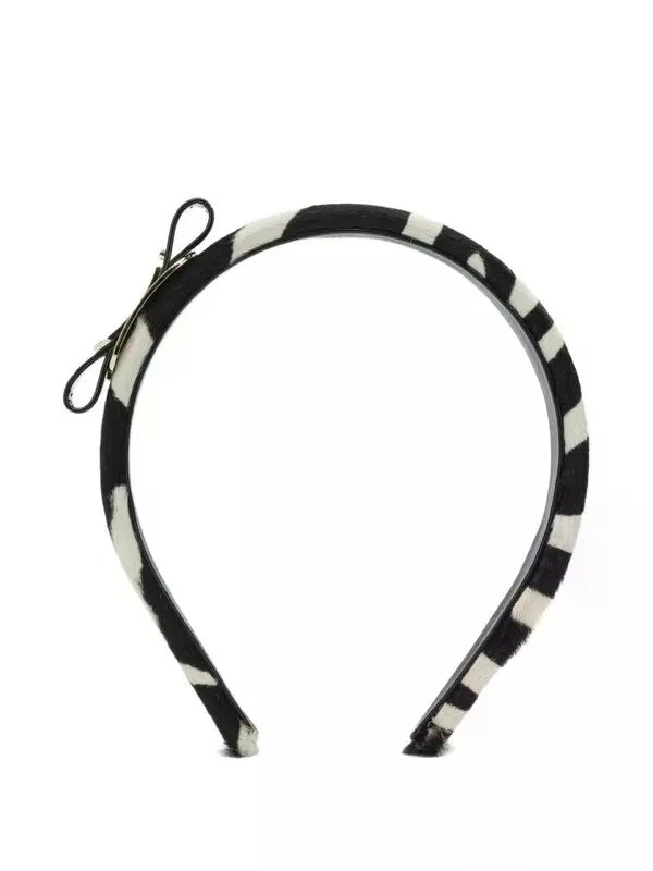 FERRAGAMO Striped Bow Hair Accessory - Black