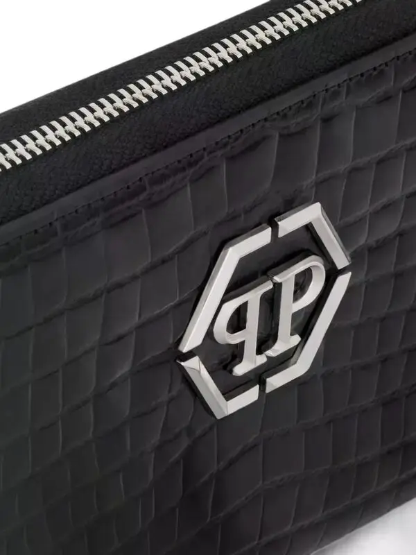 Philipp Plein Croc-embossed Zip-around Wallet