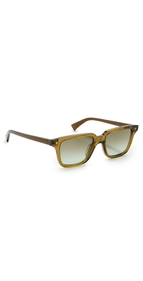 Bottega Veneta Triangle Stud Rectangle Sunglasses - Brown-brown-brown