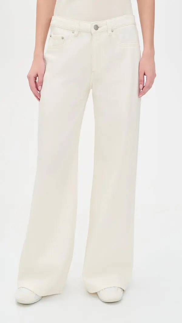 DL1961 Alex Baggy Low Rise Jeans - Eggshell Aura
