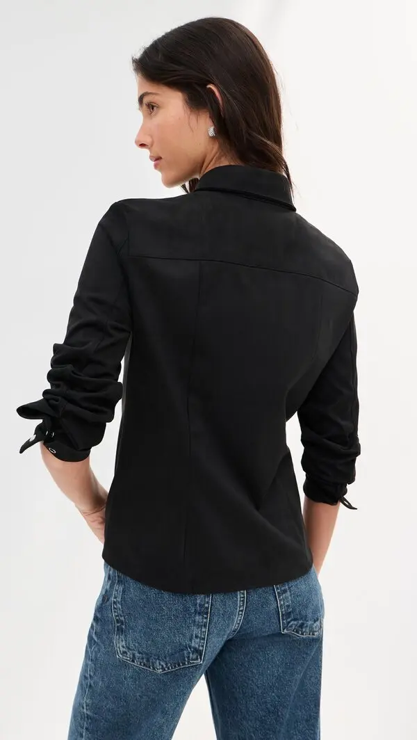 LE BOP Jolene Faux Suede Shirt - Black