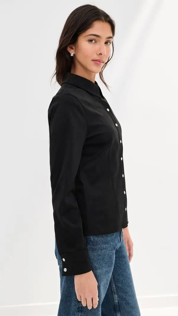 LE BOP Jolene Faux Suede Shirt - Black