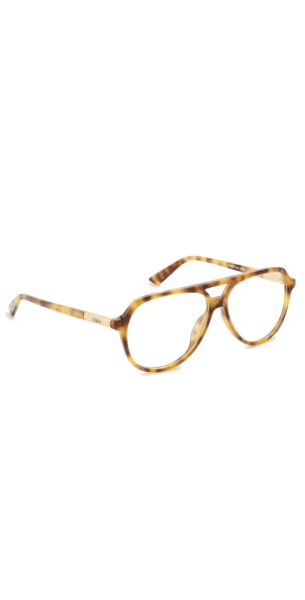 Chloé Judy Aviator Frame Glasses - Havana/transparent
