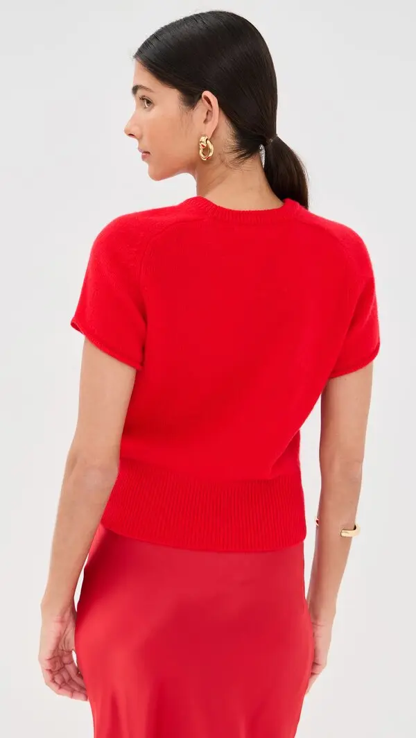 Sablyn Jones Cashmere Raglan Top - Scarlet