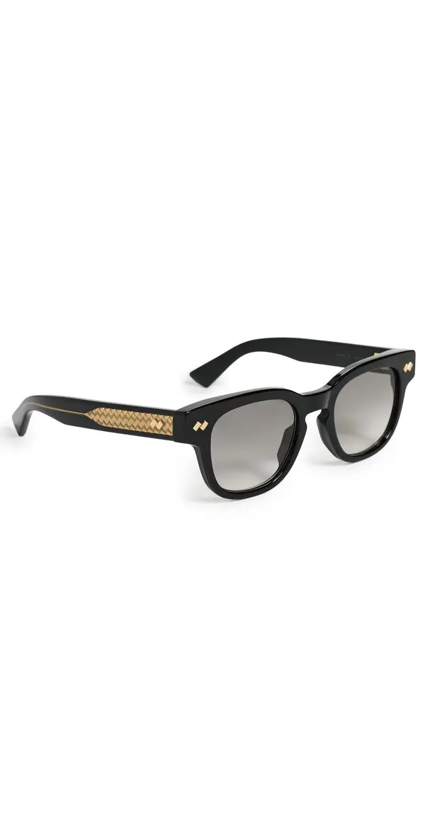 Bottega Veneta Intrecciato Wirecore Sunglasses - Black-black-grey