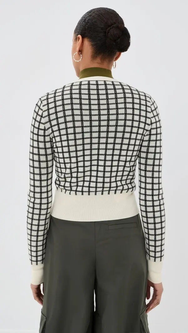 Marni Check Pattern Cardigan - Black