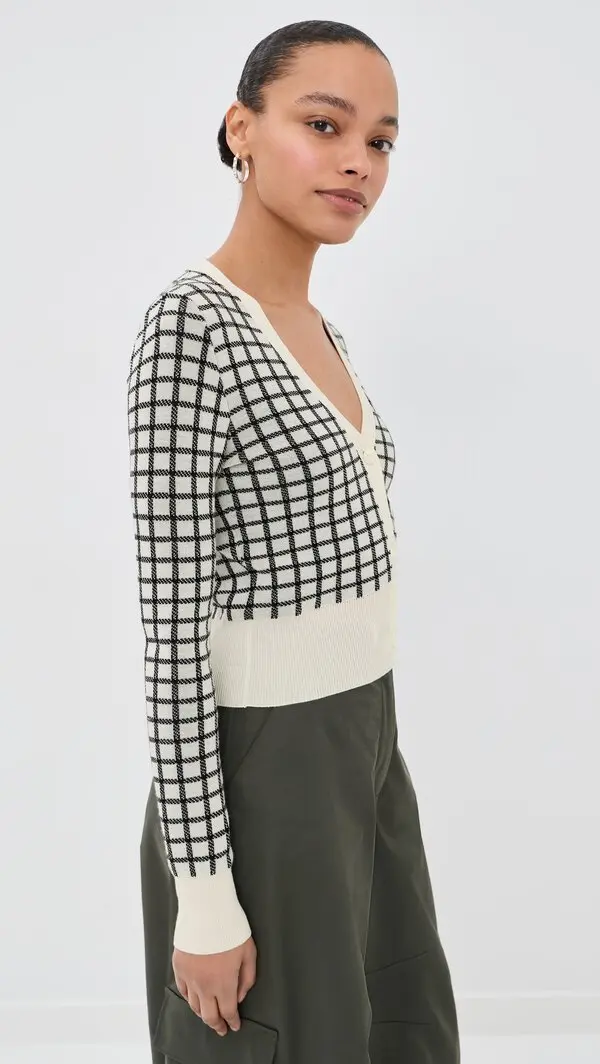 Marni Check Pattern Cardigan - Black