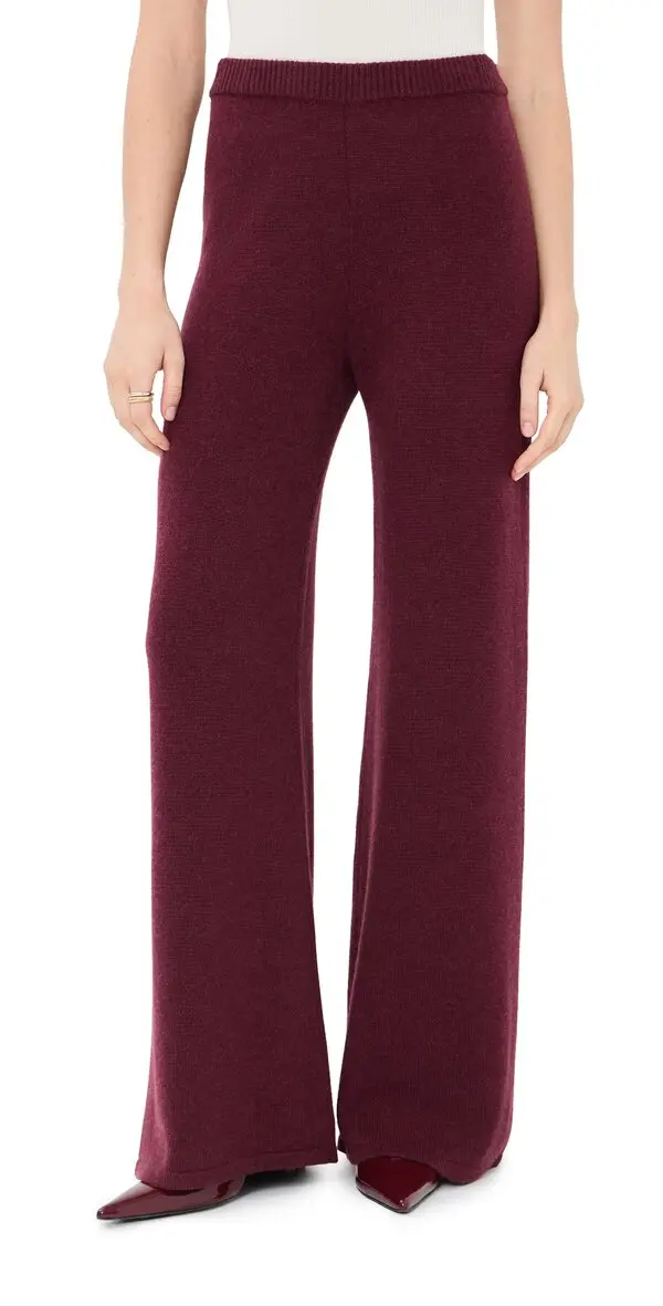 THE ELDER STATESMAN Juniper Cashmere Pants - Bordeaux