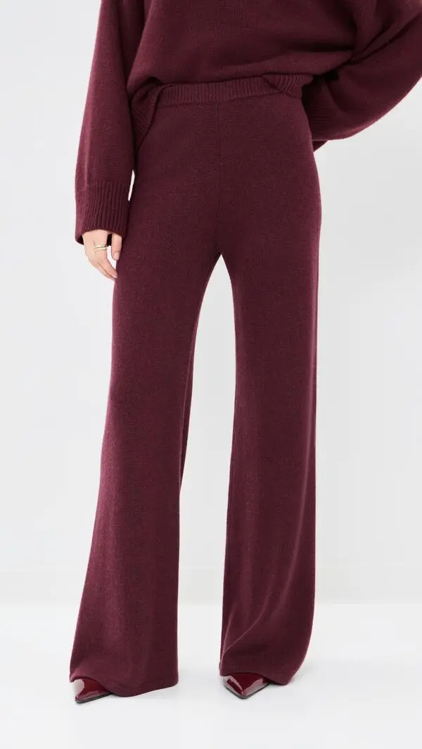 THE ELDER STATESMAN Juniper Cashmere Pants - Bordeaux